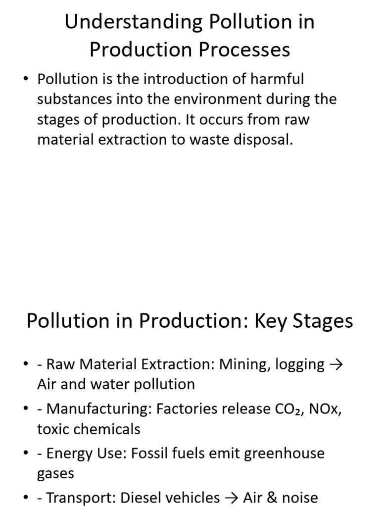 Pollution in Production Processes | PDF