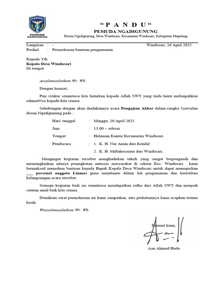 Permohonan Tembusan Surat Pengamanan | PDF