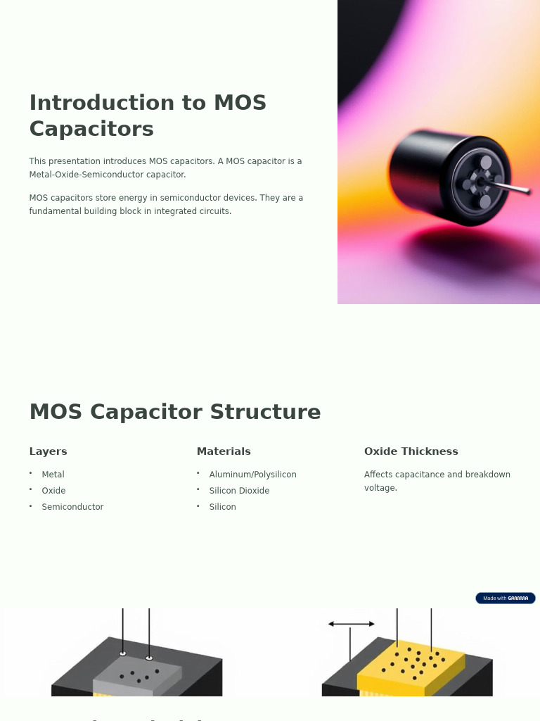 Mos Capacitors | PDF | Mosfet | Capacitor