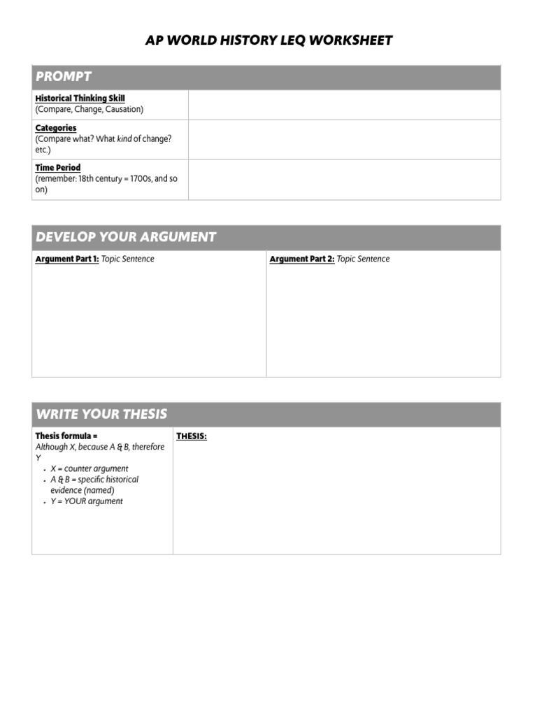 AP+World+LEQ+Organizer | PDF