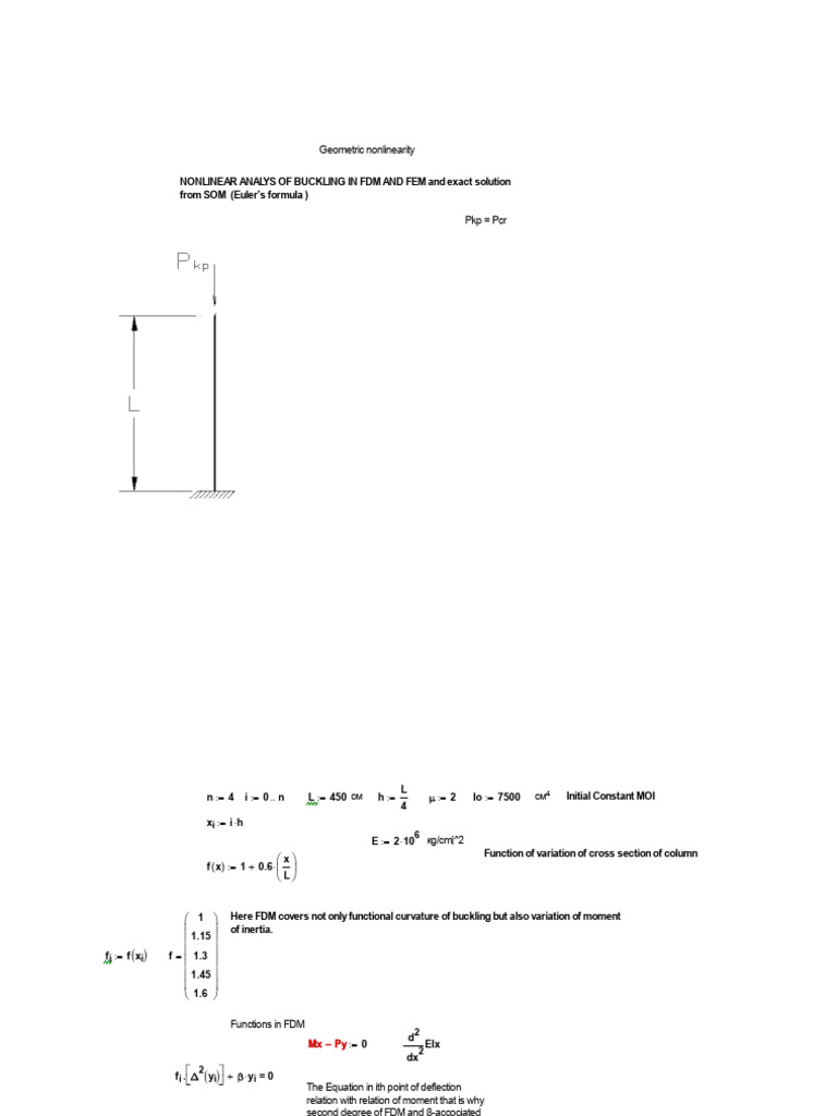 Buckling Analysis: FDM vs. FEM Solutions | PDF | Buckling ...