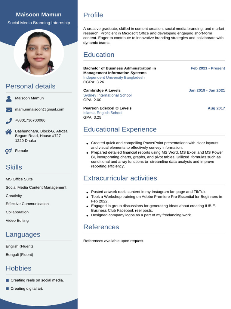 Maisoon Mamun Social Media Branding Internship | PDF | Application Software | Computing