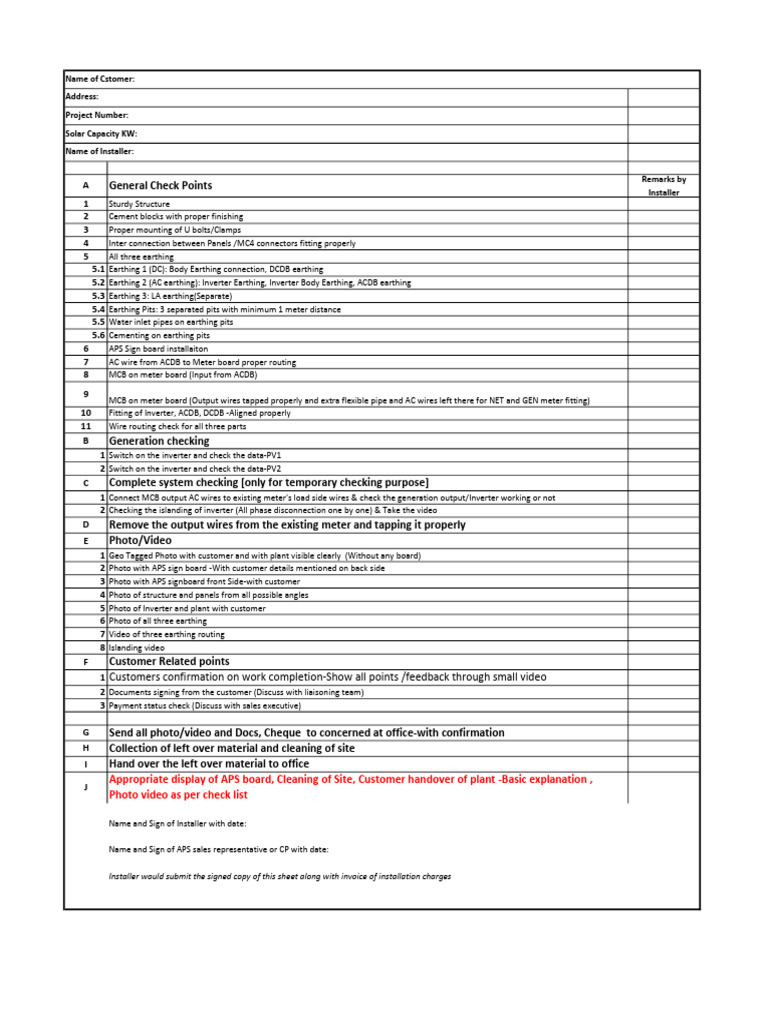 Site Sign Off-Installtion Completion-May 25 | PDF | Power Inverter ...