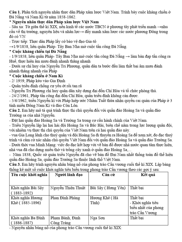 ND ÔN TẬP SỬ 8 CHK2 | PDF