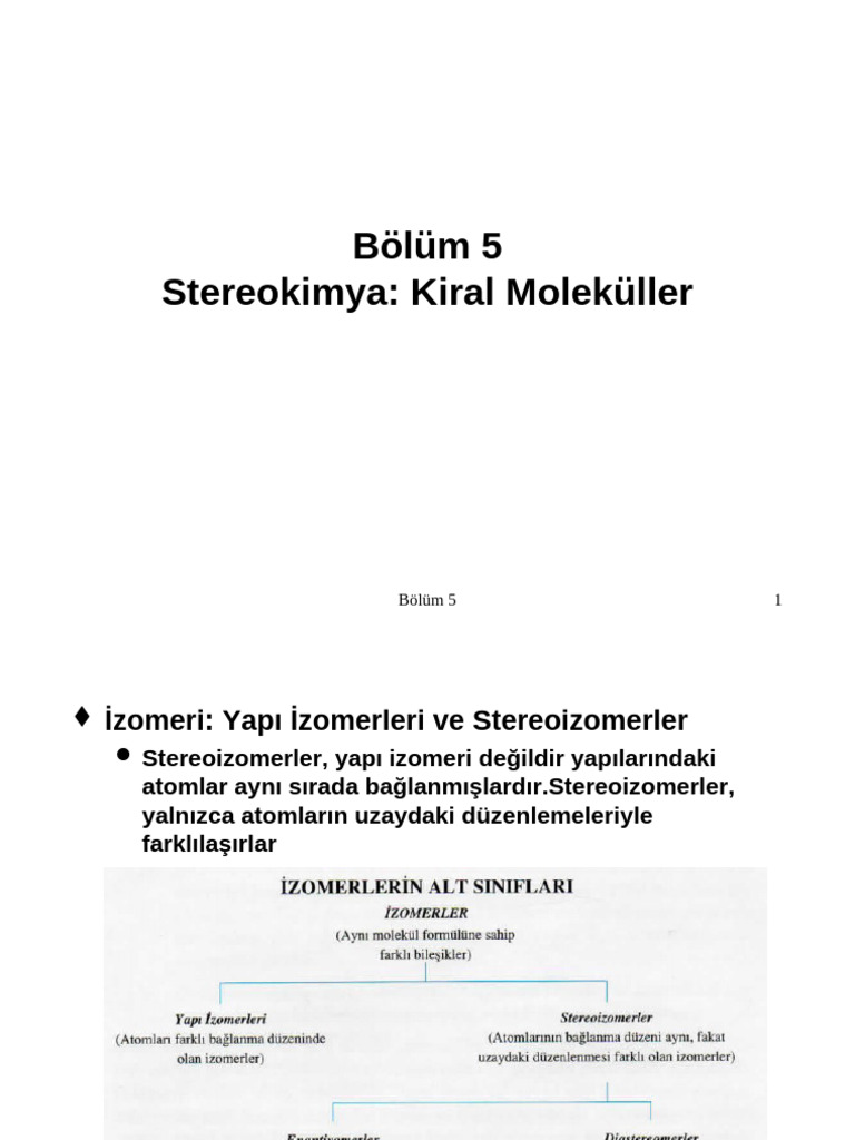 Bölüm 5-Stereokimya Kiral Moleküller | PDF