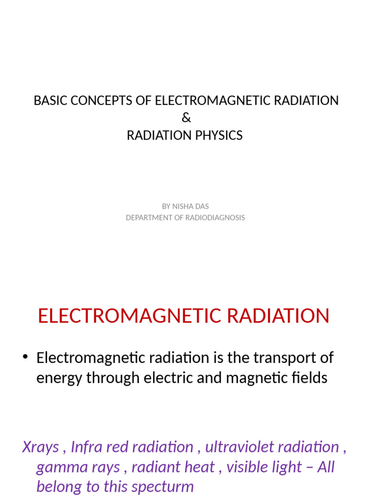 Basic Concepts of Electromagnetic Radiation | PDF