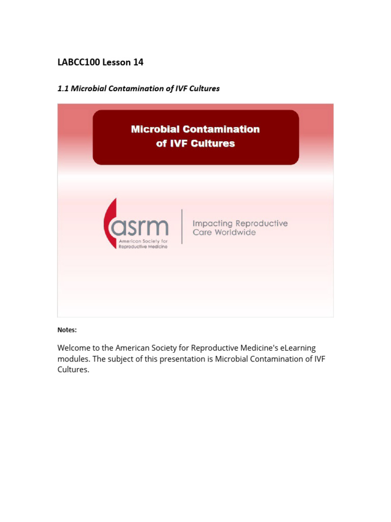 IVF Culture Microbial Contamination | PDF | Polymerase Chain Reaction ...