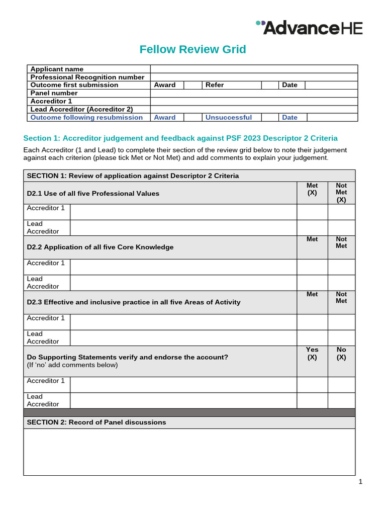 Fellow Review Grid PSF 2023 - Feb 2023 - 1677673475 | PDF
