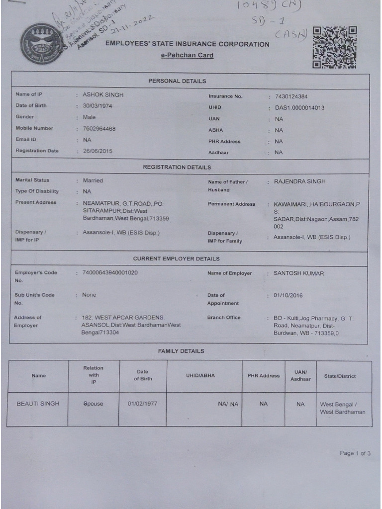 Sri Ashok Singh Esic (Fci) | PDF