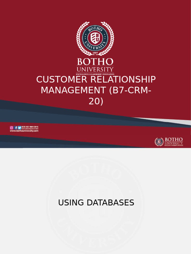 CRM L4A Using Databases | PDF | Databases | Customer Relationship Management