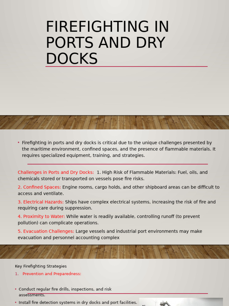 Firefighting in Ports and Dry Docks | PDF | Firefighting | Fires