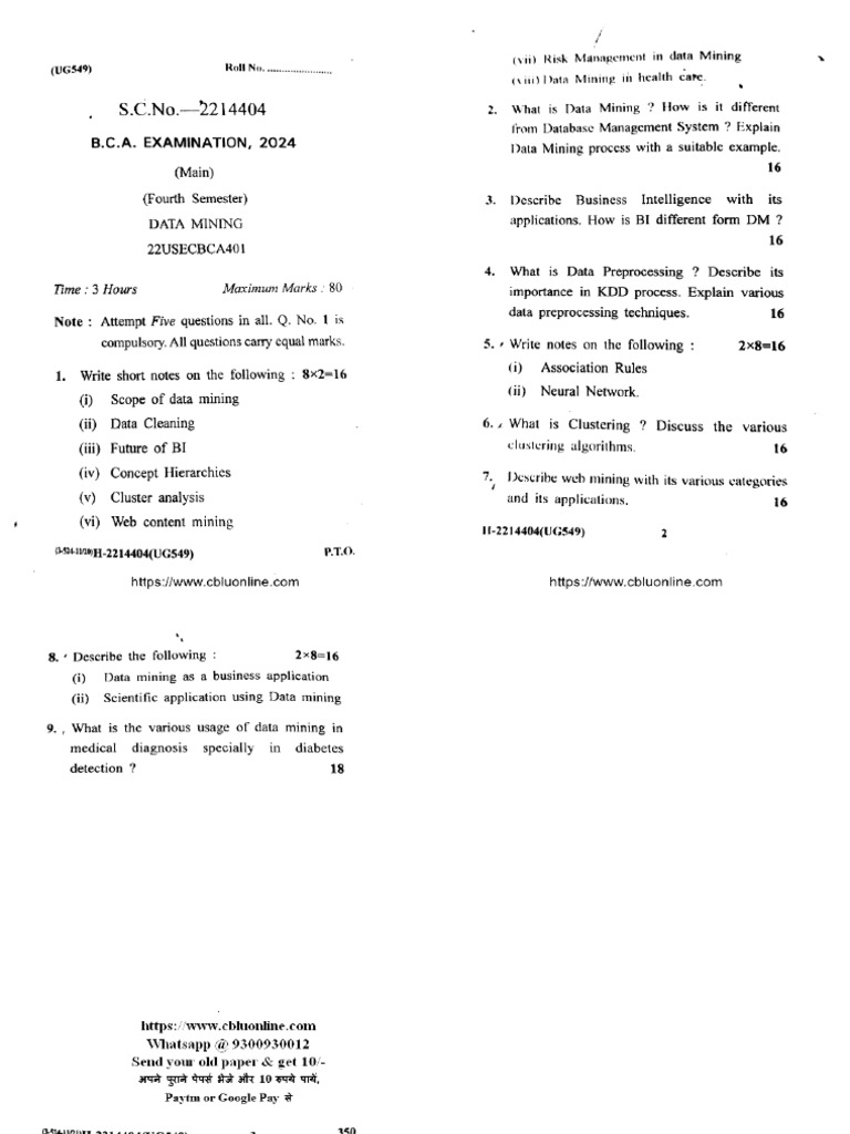 bca-4-sem-data-mining-2214404-2024 | PDF