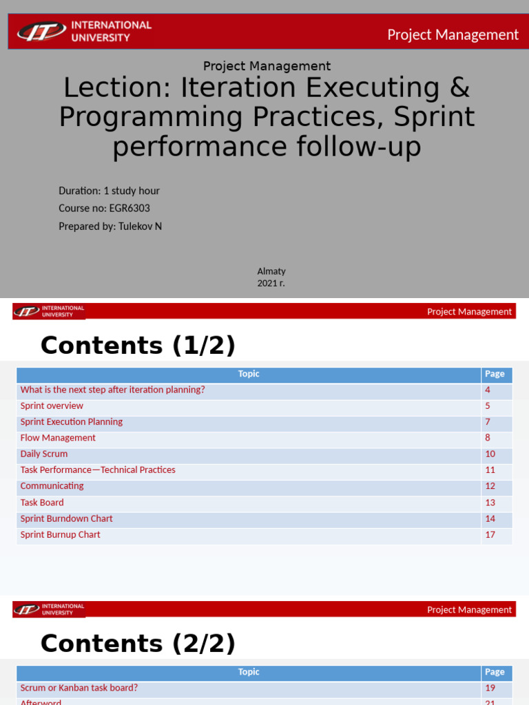 Lection 7-Iteration Executing&Programming Practices, Sprint Performance Follow-Up - Rev.C1 ...