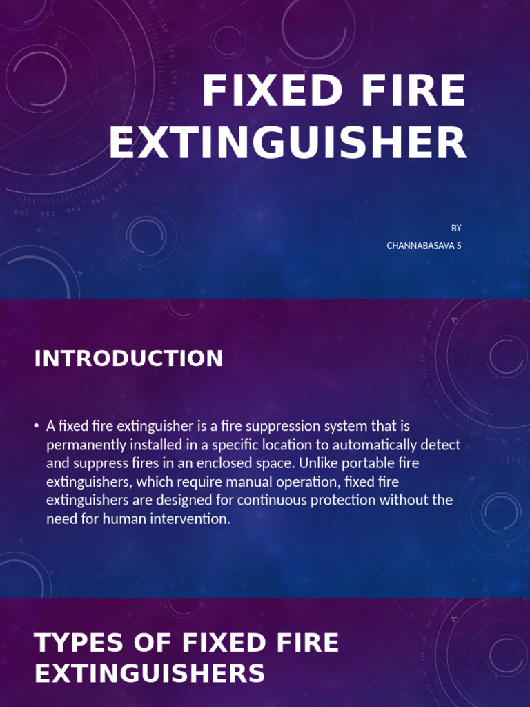Types of Fixed Fire Extinguishers | PDF