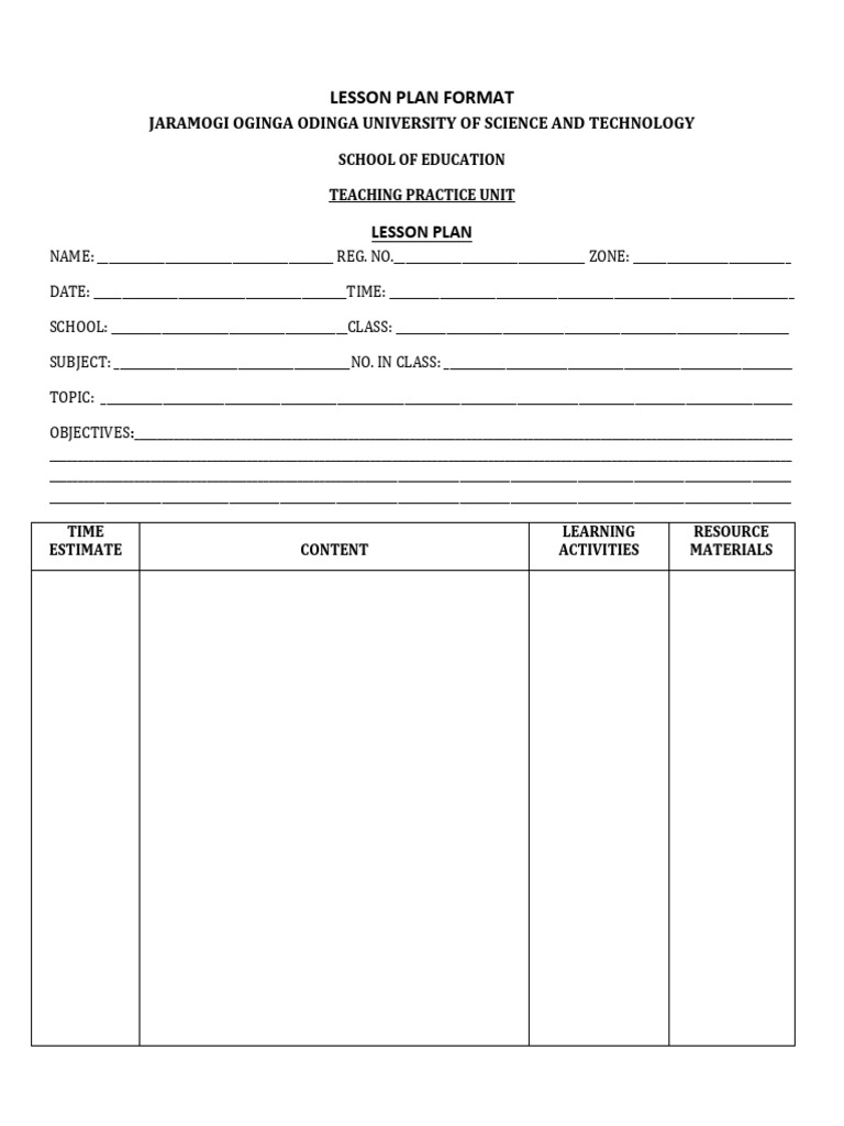Lesson - Plan - Format Jooust | PDF