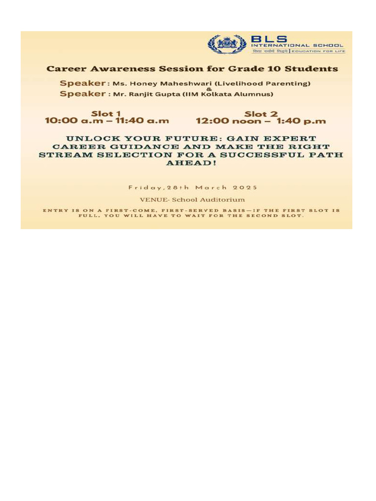 Career Awareness Session For Grade-X | PDF