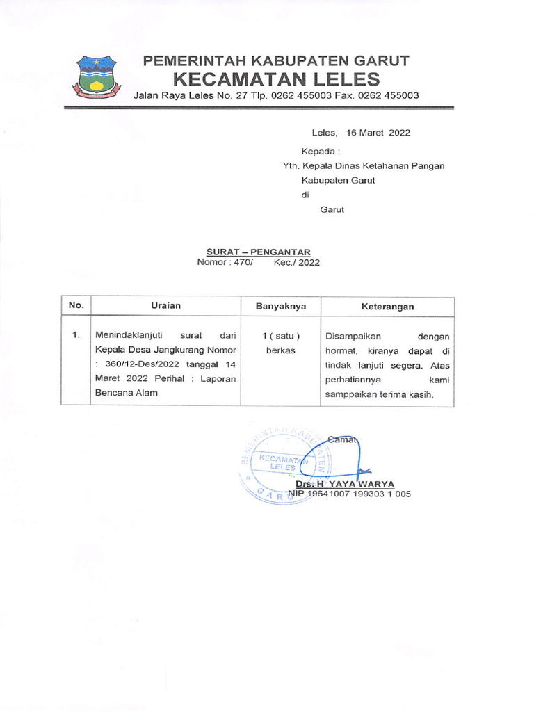 SURAT UNTUK DKP | PDF