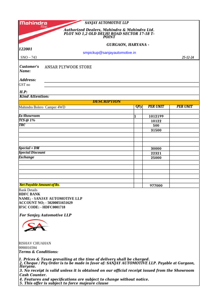 Performa Invoice 1 | PDF