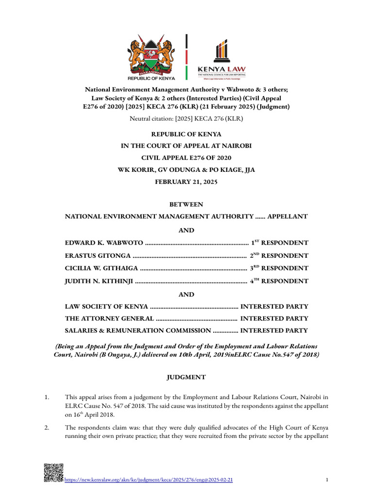 National Environment Management Authority V Wabwoto 3 Others Law ...