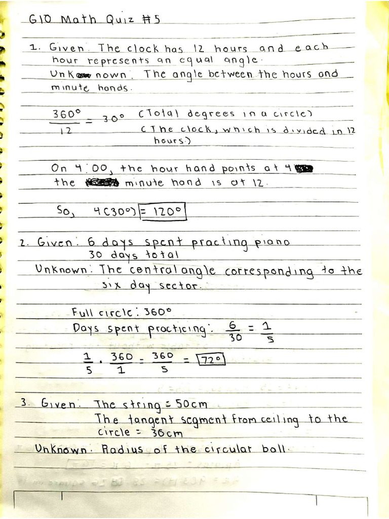 Q3 Math Quiz #5 | PDF