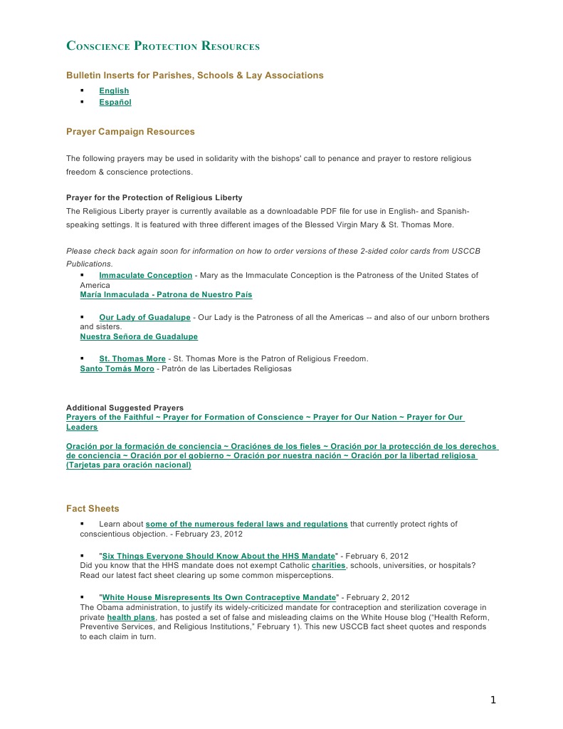 Conscience Protection Resources | PDF | Government | Government Health Care