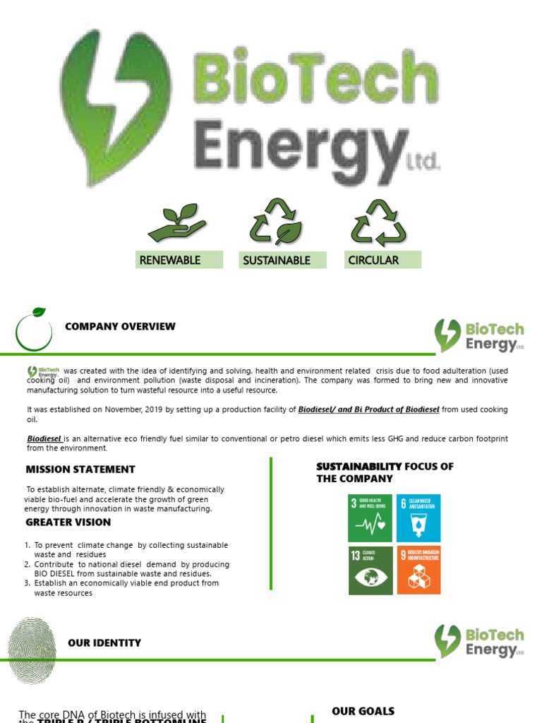 Biotech Updated Deck Final | PDF | Biodiesel | Biofuel