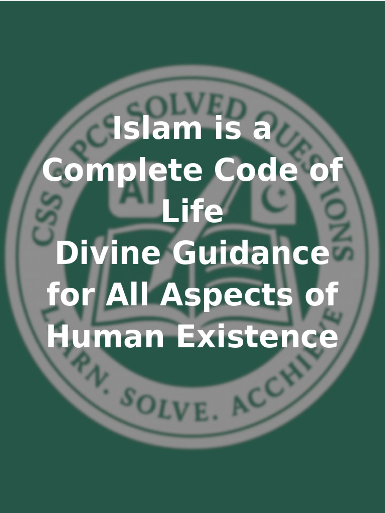 Islam Is Complete Code of Life Compelete Outline | PDF | Tawhid ...