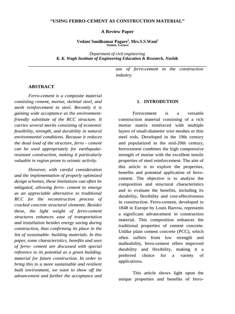 55 - Using Ferrocement As Construction Material | PDF | Concrete ...