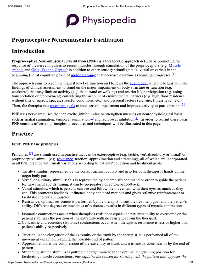 PNF Physiopedia | PDF