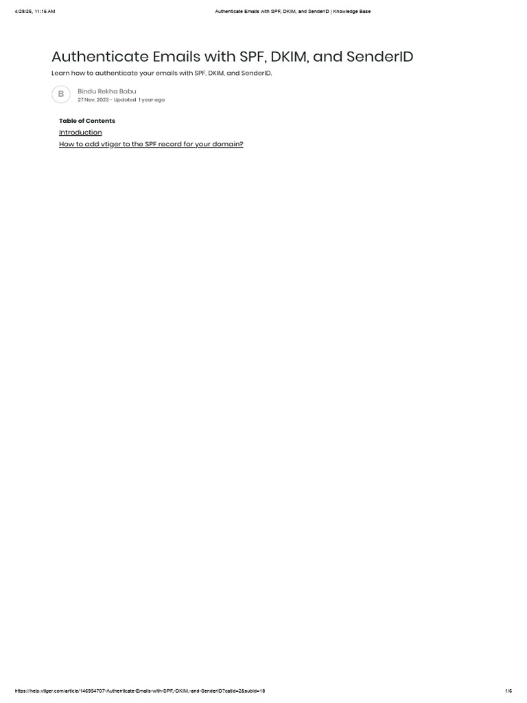 Authenticate Emails With SPF, DKIM, and SenderID - Knowledge Base | PDF ...