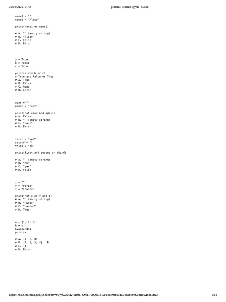 Practice - Session - Ipynb - Colab | PDF | Computer Science | Computing