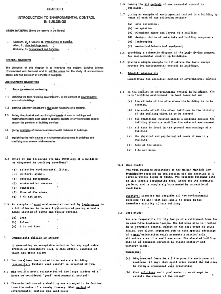 Introduction to Building Environmental Control | PDF | Building ...