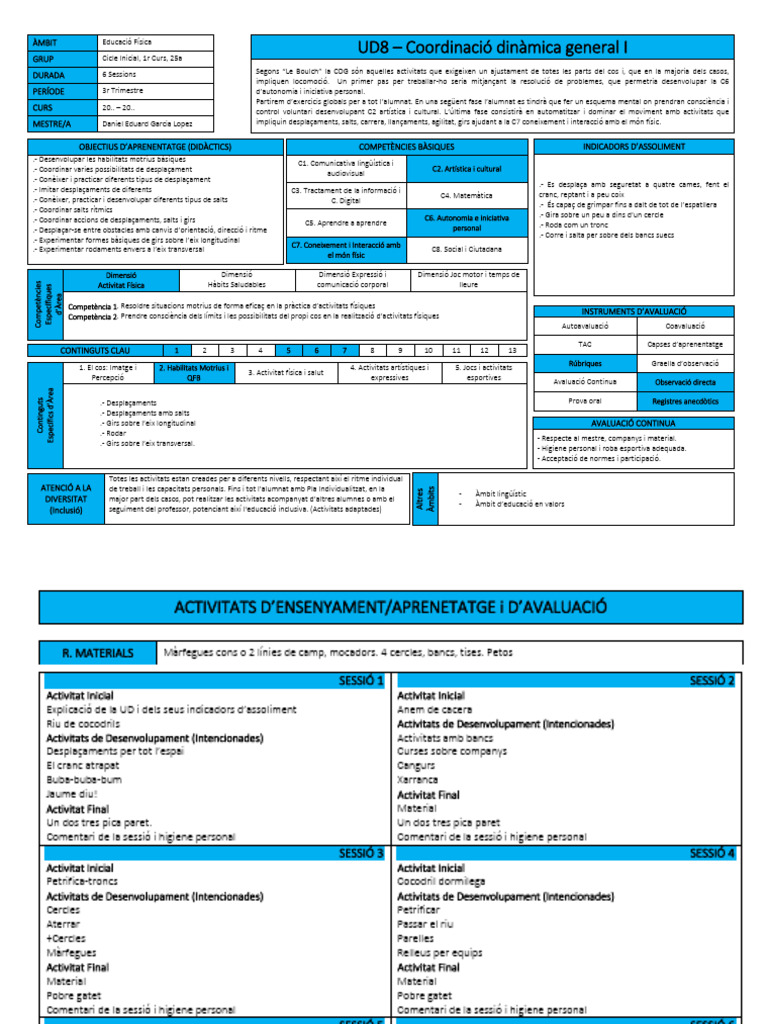 UD8_1r_Coordinació Dinàmica General I | PDF