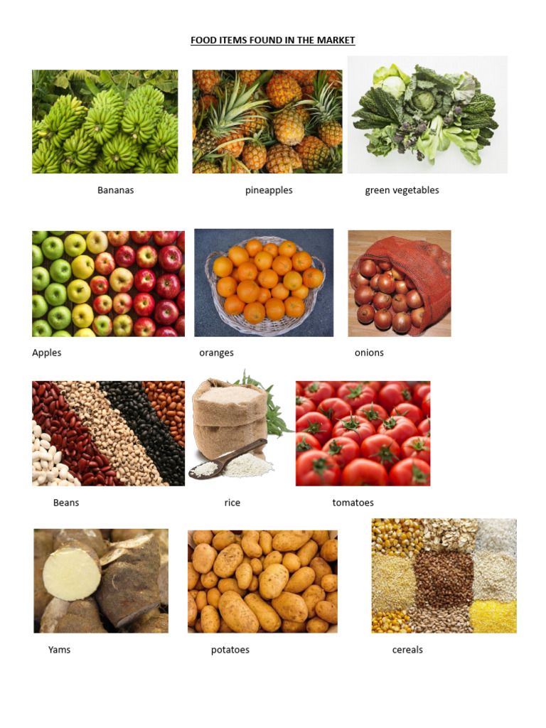 Market Food Items List | PDF