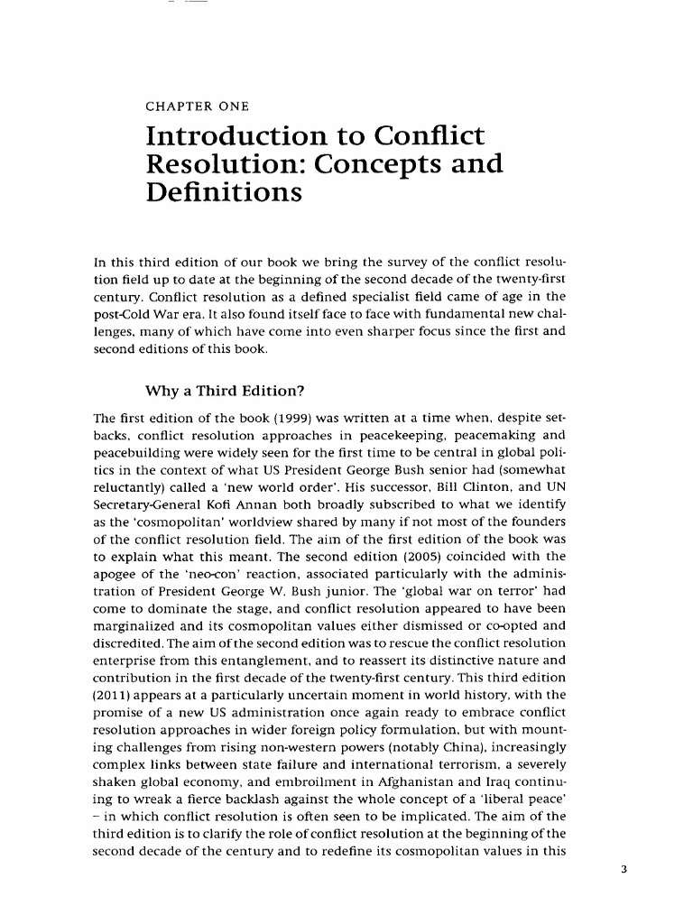 Contemporary Conflict Resolution Ch1 | PDF | Peacebuilding | Conflict ...