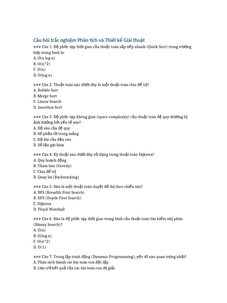 Phan Tich Thiet Ke Giai Thuat | PDF