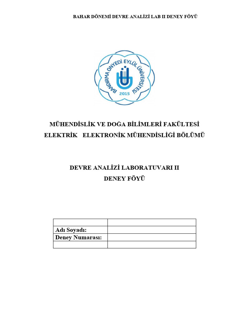 Devre Lab. 2 - Deney 3 | PDF
