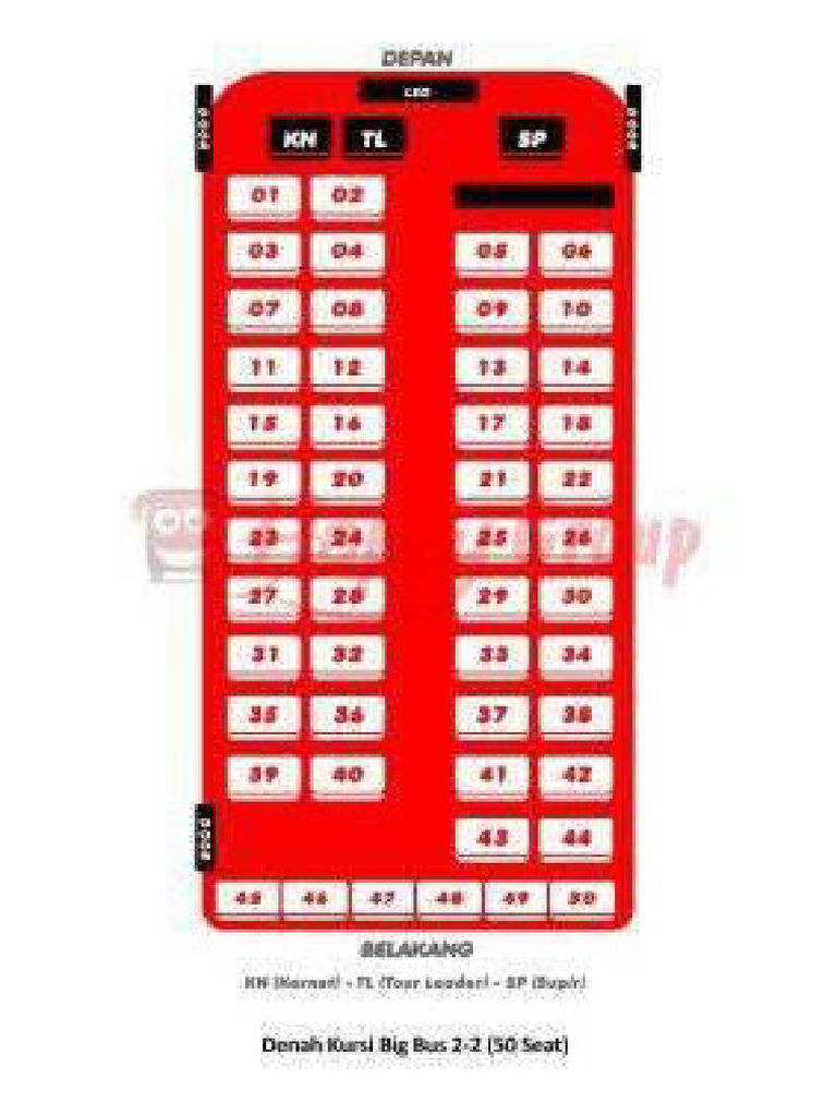 Denah Kursi Big Bus 2-2-50 Seat | PDF