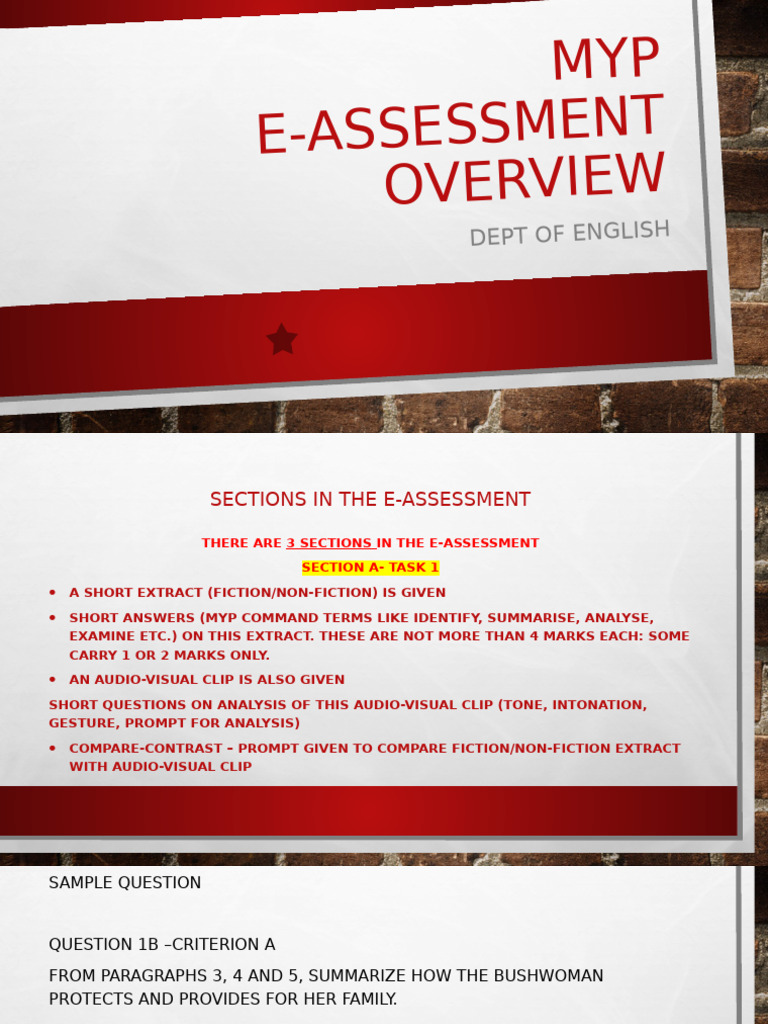 Myp E Assessment Overview Guide Pdf Communication Linguistics