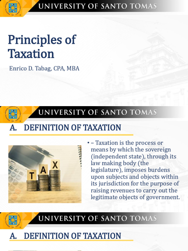 UST-Tax-101-Principles-of-Taxation | PDF | Taxes | Tax Exemption