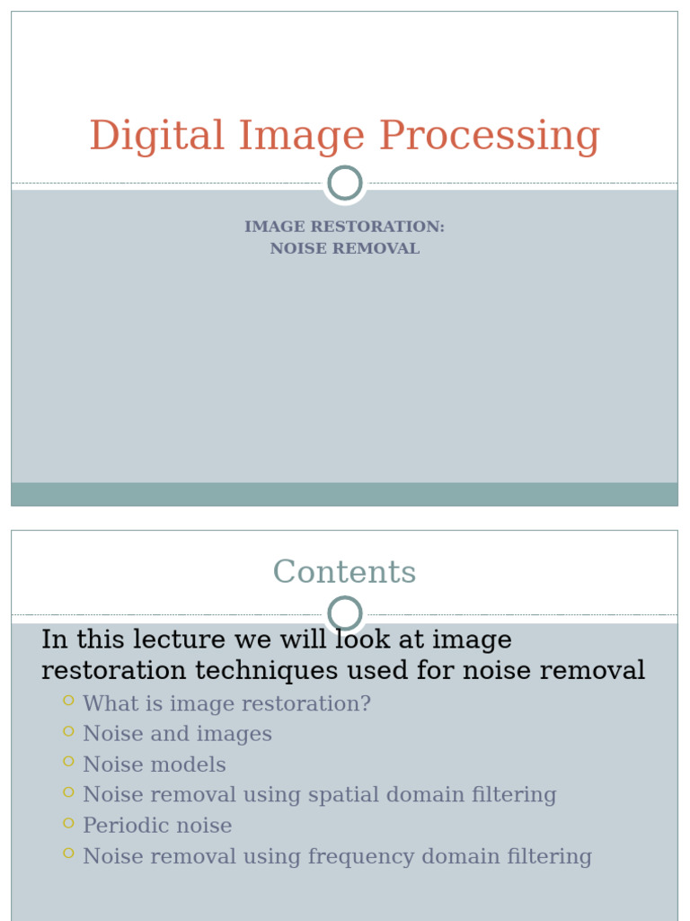 ZM..ImageProcessing8-Imagerestoration | PDF | Imaging | Image Processing