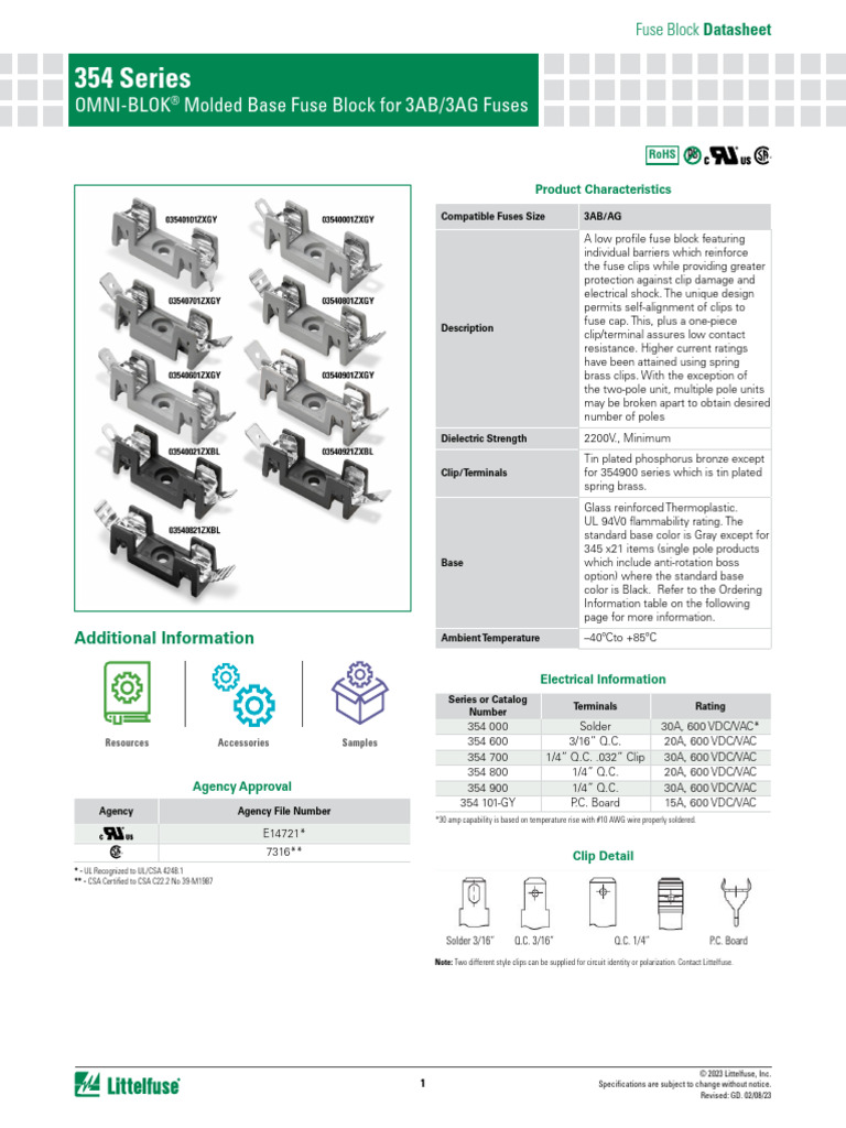 Littelfuse Fuse Datasheet | PDF | Fuse (Electrical) | Printed Circuit Board