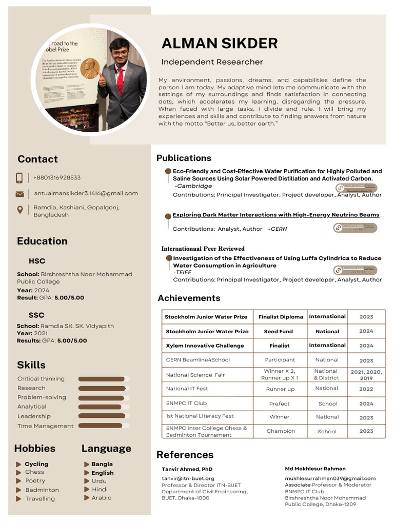 Resume of Alman and International Recognition | PDF