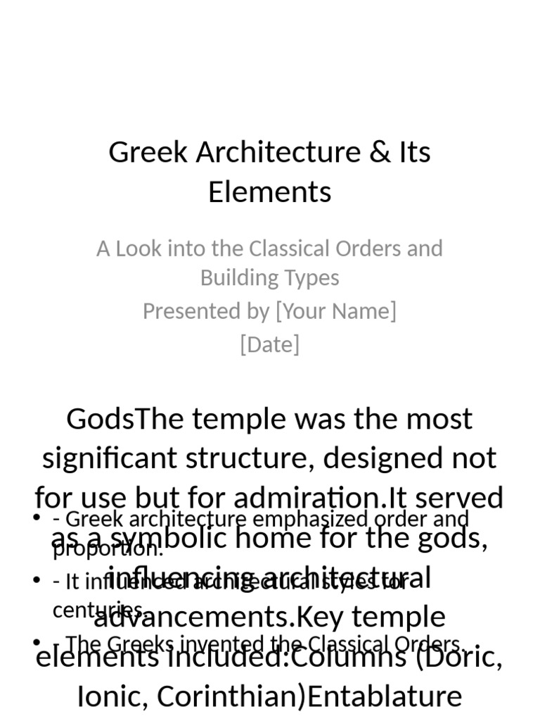Greek Architecture Presentation | PDF