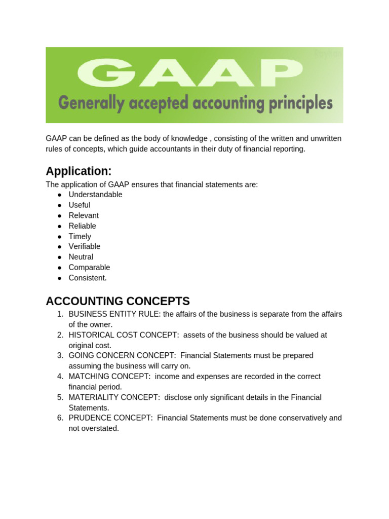 Understanding US GAAP Principles | PDF