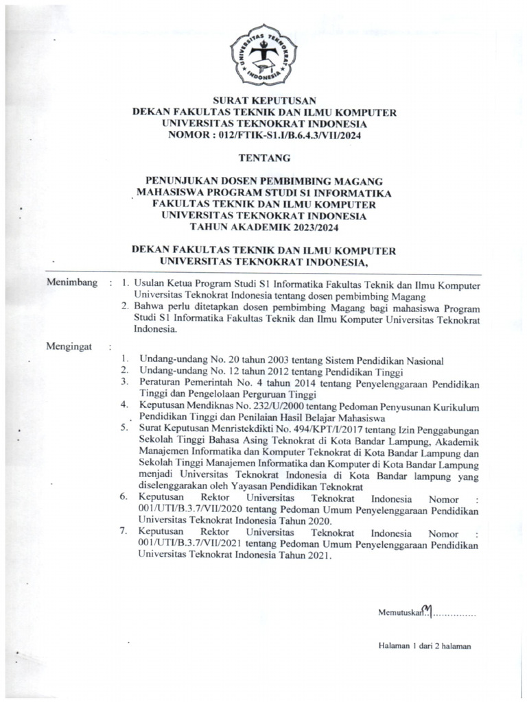 SK Konversi MSIB 6 IF | PDF