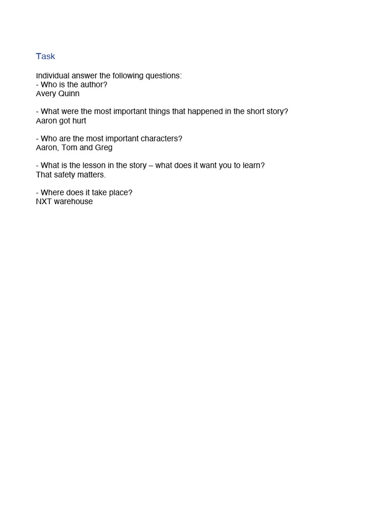 Engelsk Stil Aaron | PDF