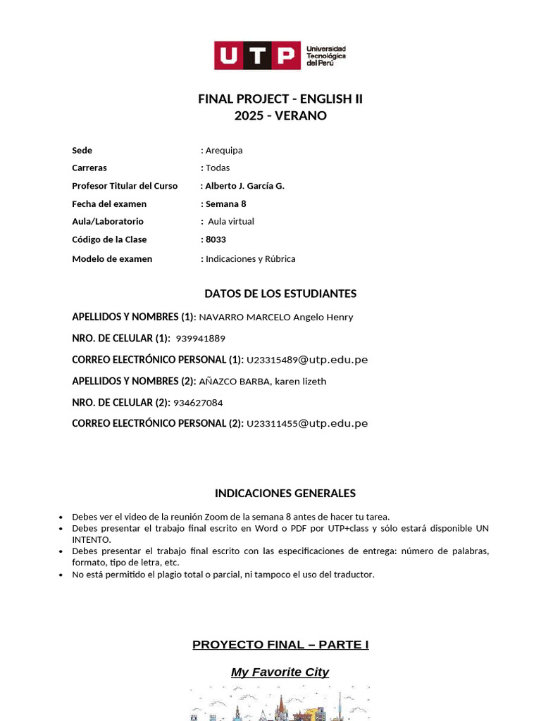 8033 Caratula Proyecto Final Semana 8 | PDF