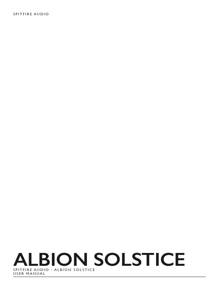 Albion Solstice Manual | PDF | Synthesizer | Cent (Music)