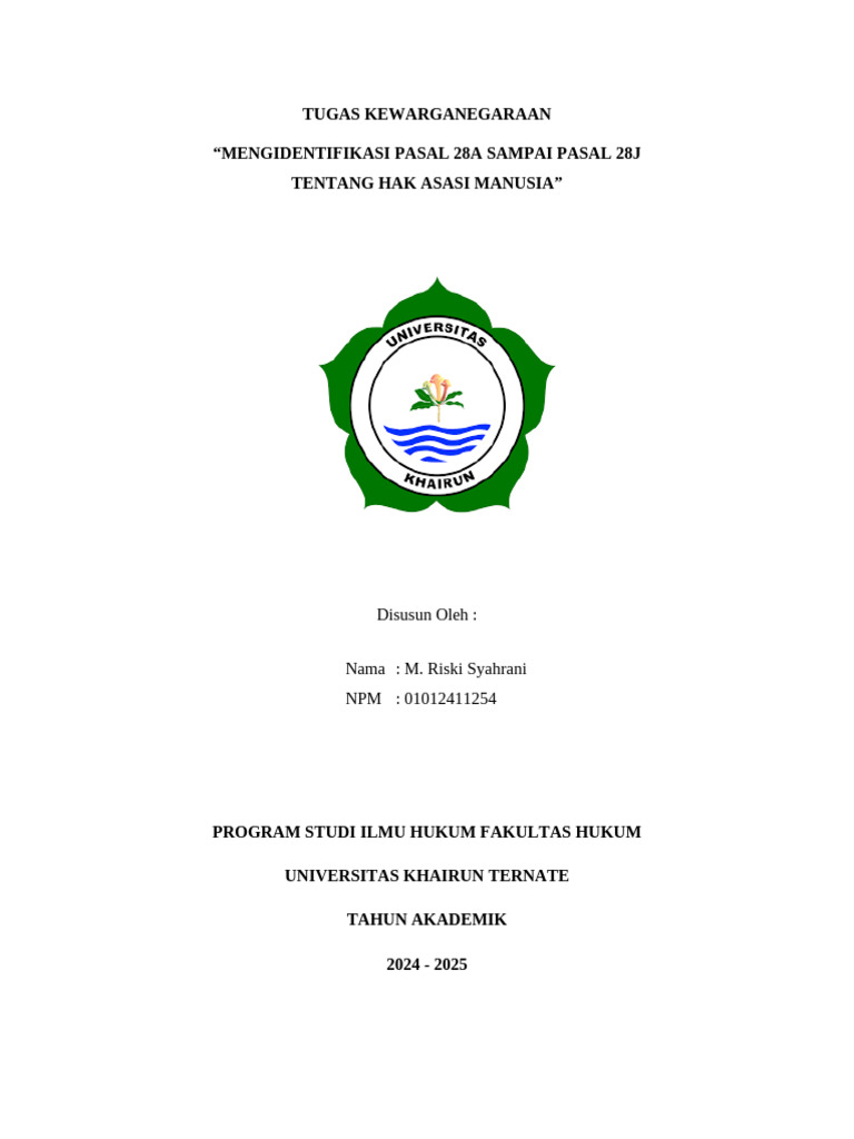 Identifikasi Pasal 28A-28J HAM di Indonesia | PDF